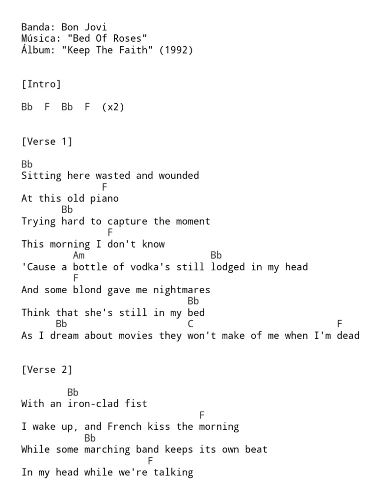 Bed of Roses - Chords | PDF