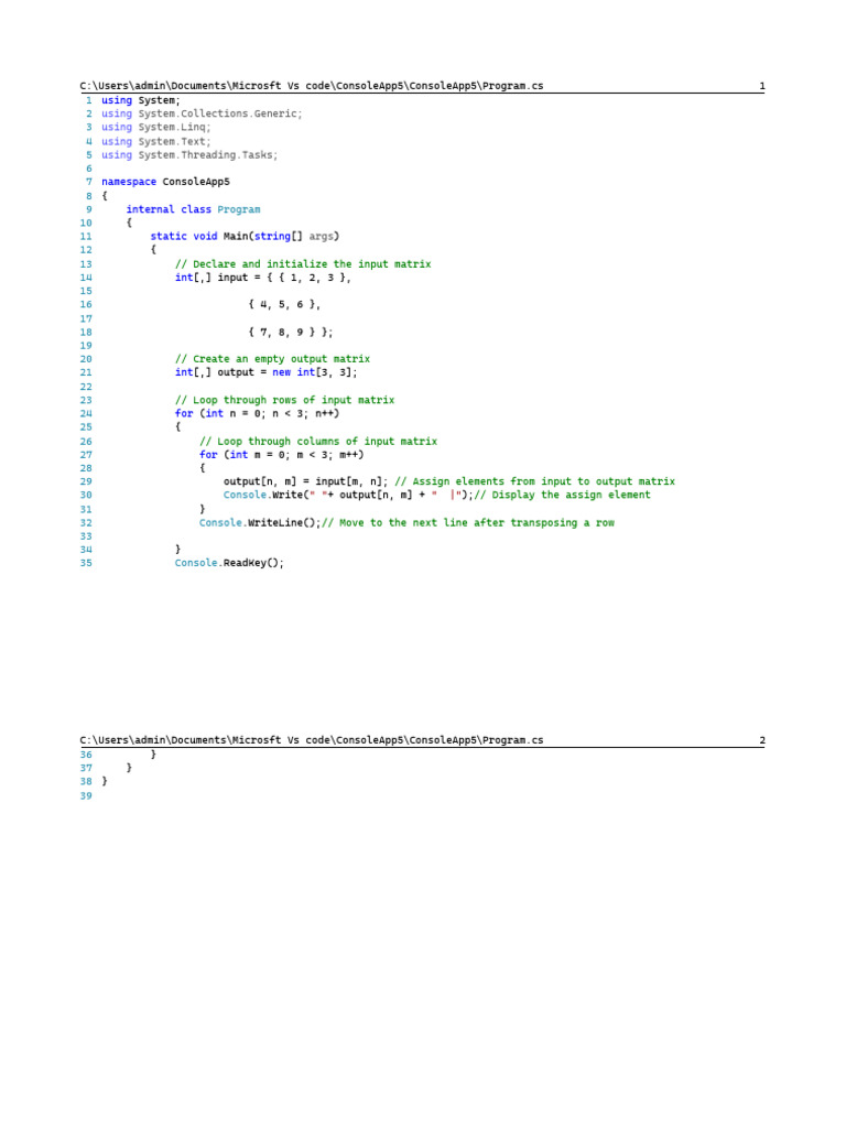 Multidimensional Array Code | PDF | Programming Paradigms | Computer ...