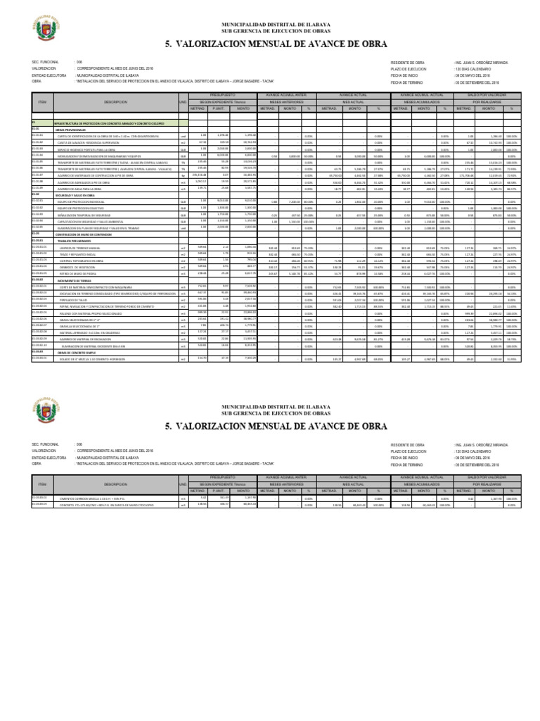 Valorizacion Mensual - Junio | PDF