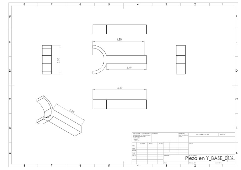 Plano - Pieza en Y - BASE - 01 | PDF
