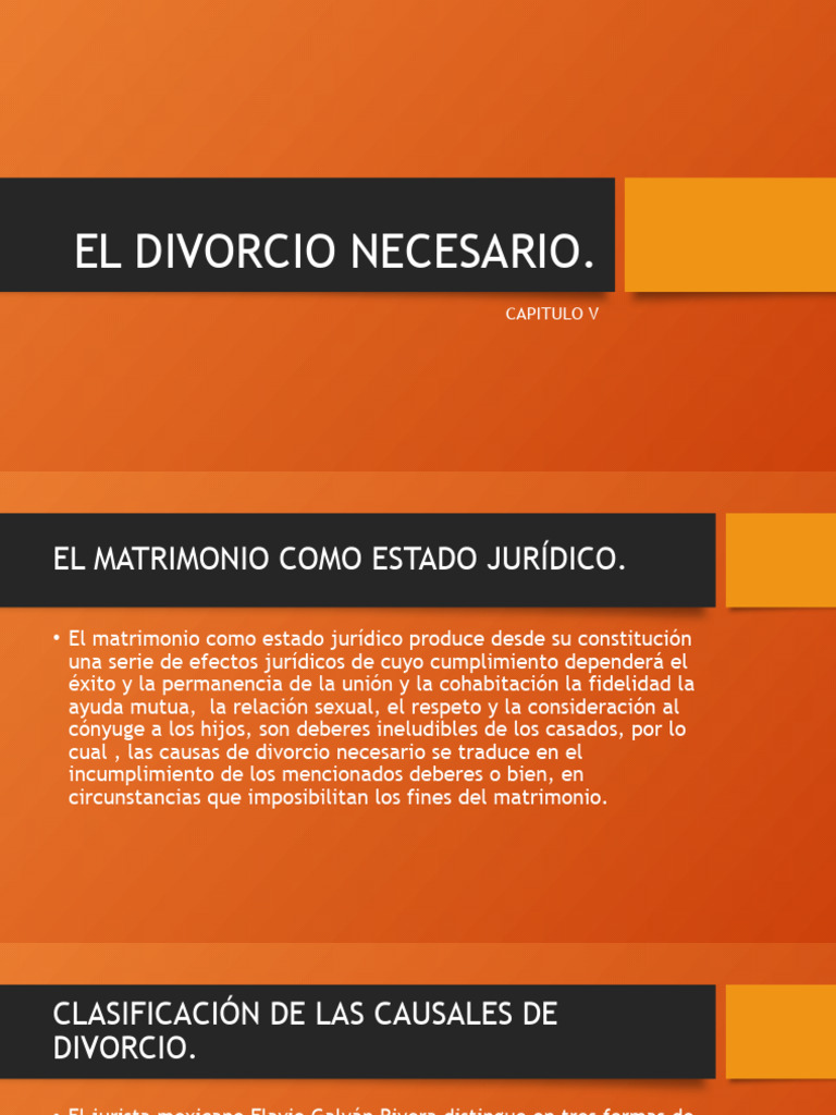 Divorcio Necesario: Causas y Efectos | PDF | Divorcio | Adulterio