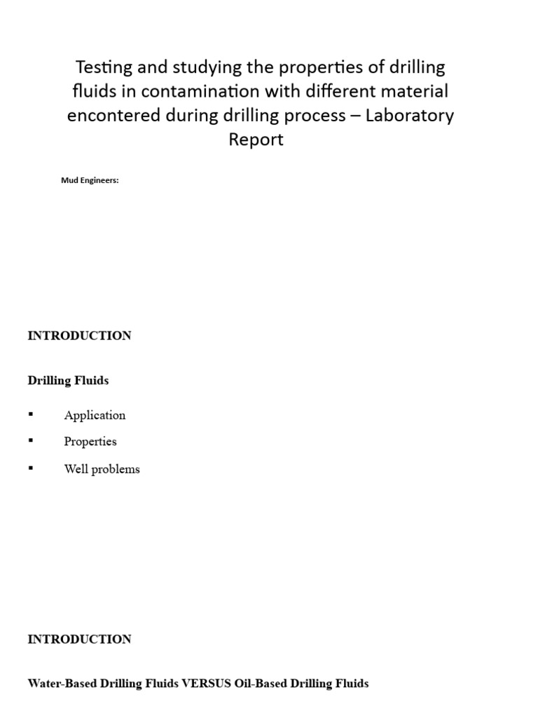 Drilling Fluids Report | PDF