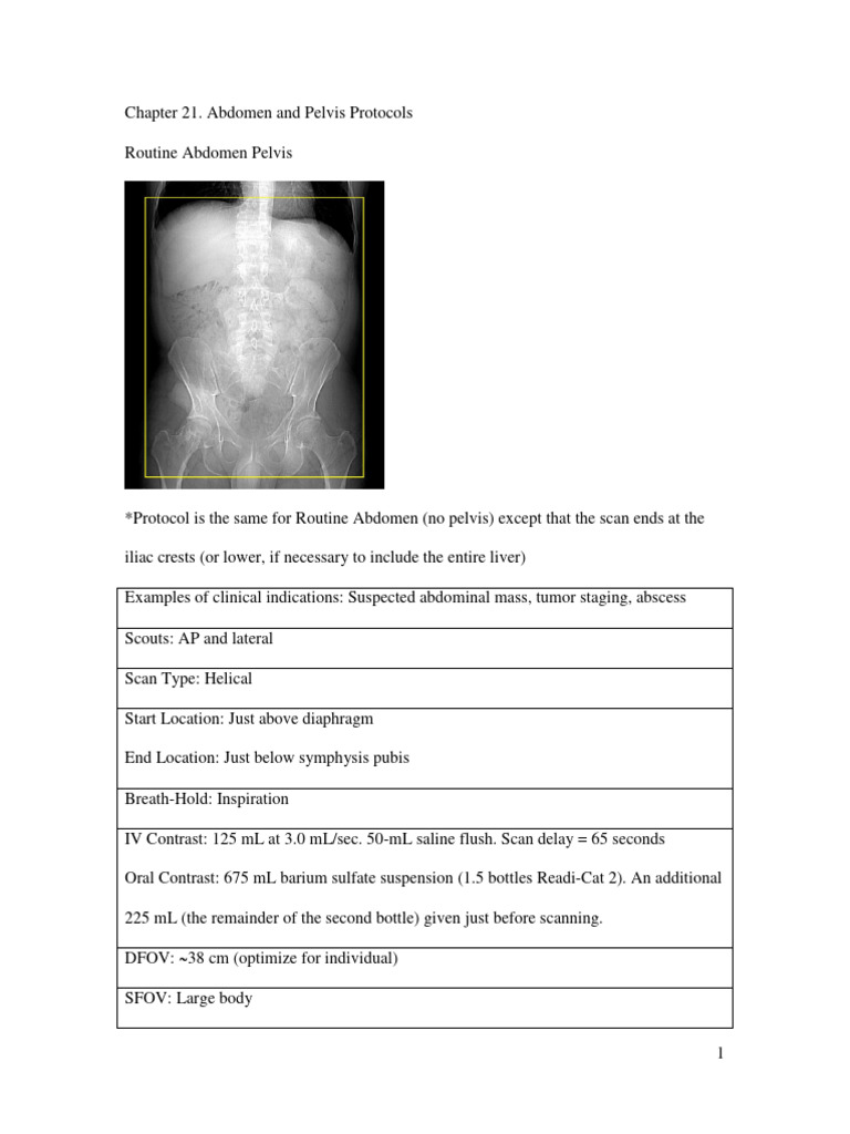 Abdomen and Pelvis CT Protocols | PDF | Abdomen | Ct Scan