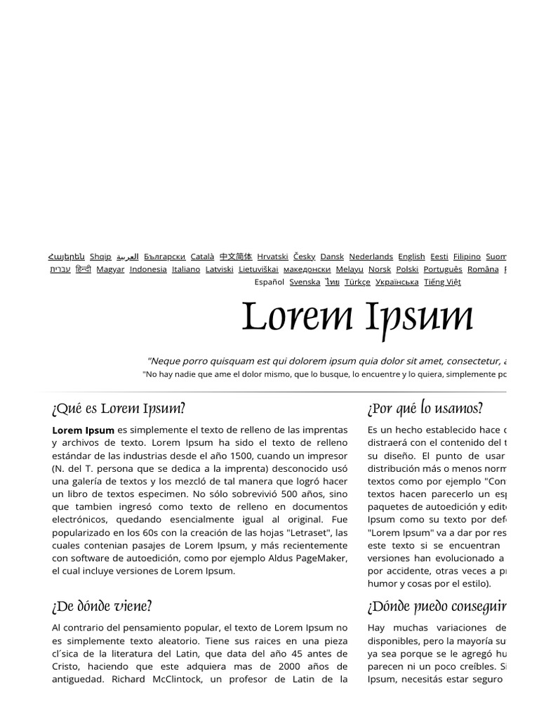 Historia y Uso del Lorem Ipsum | PDF | Comunicación humana