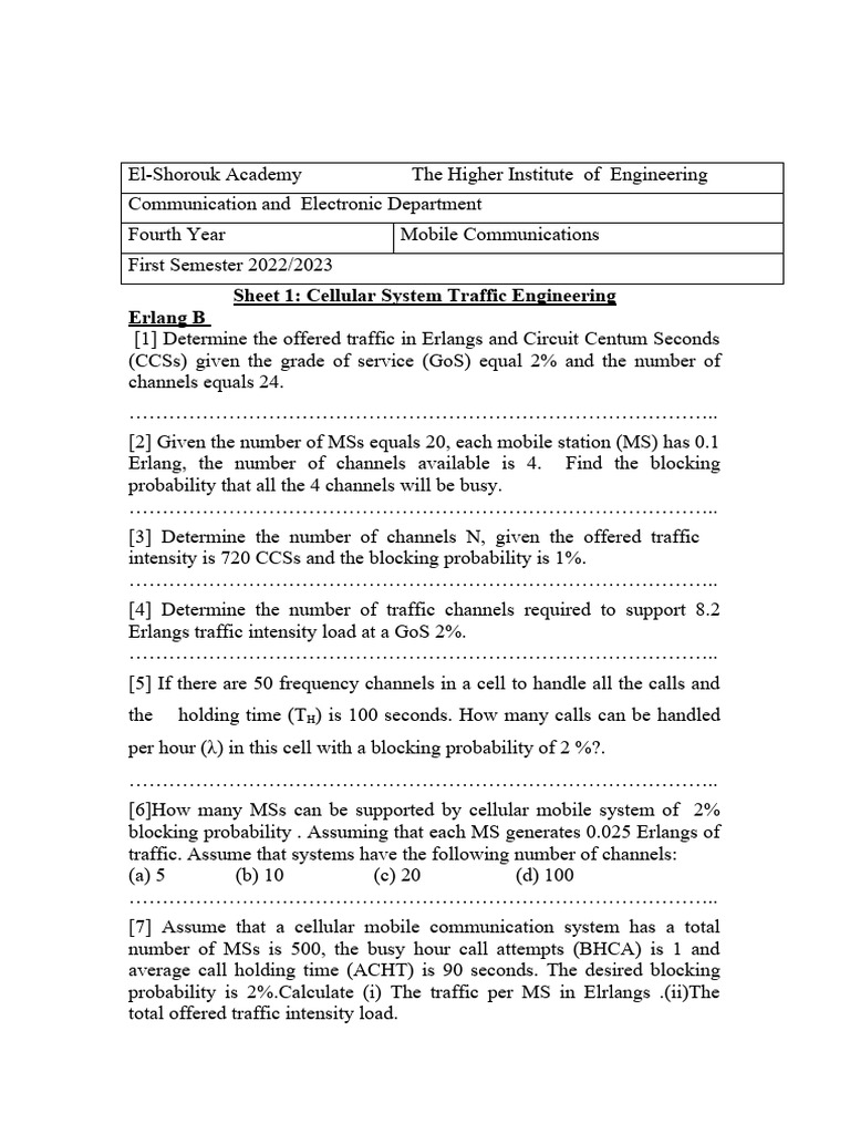 Sheet One Mobile 2023 | PDF | Cellular Network | Computer Science