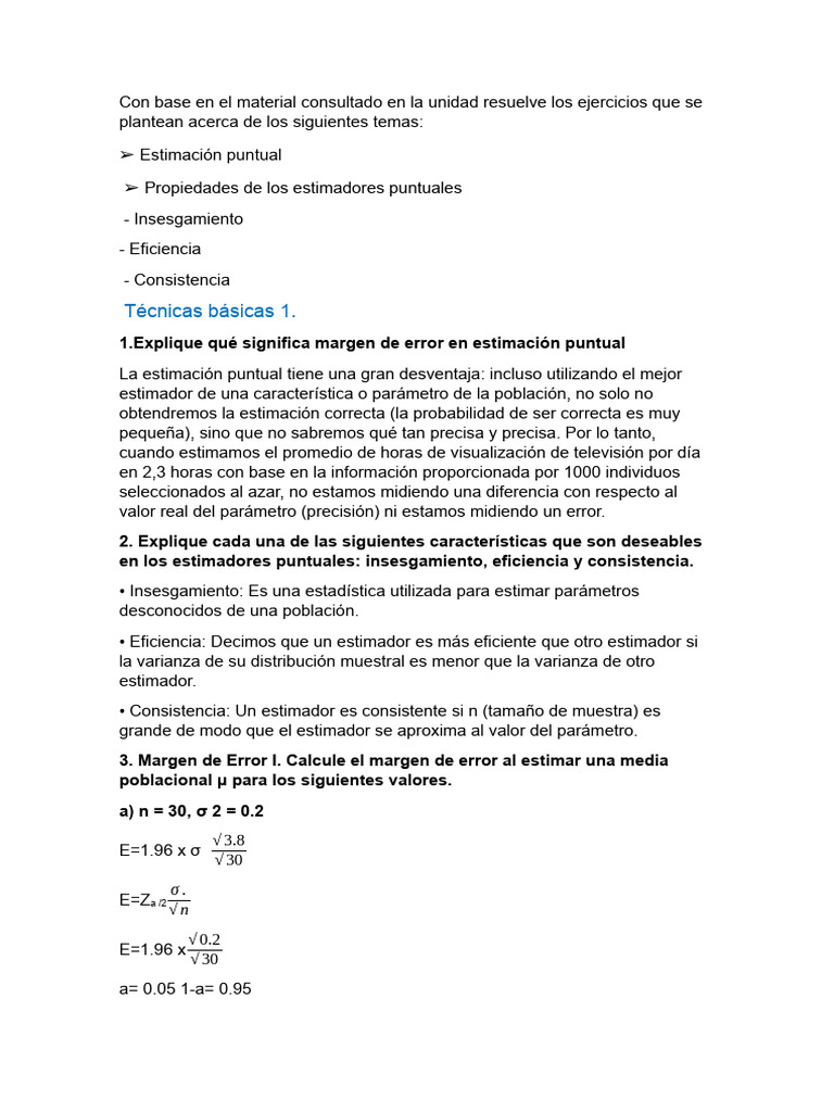 Act 2 Estadistica | PDF | Estimador | Estadísticas