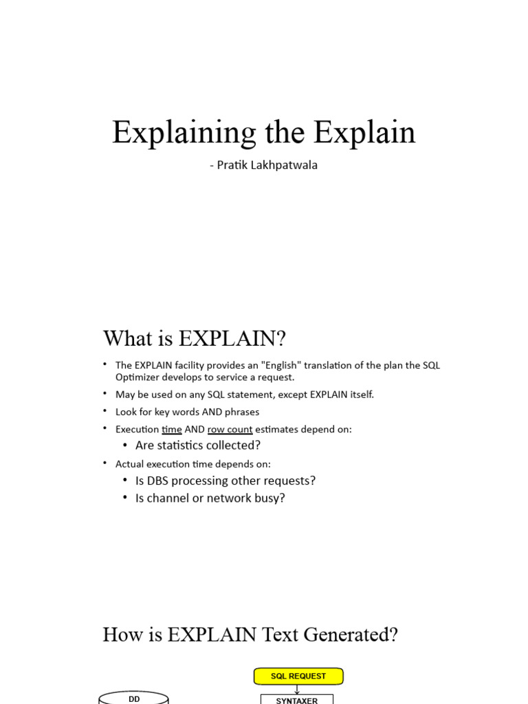 Explaining The Explain | PDF | Database Index | Statistics