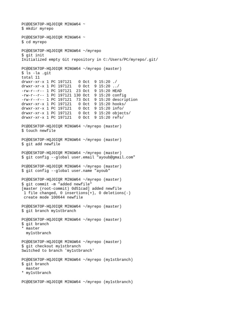 Branches Git Commands | PDF | Utility Software | Information Technology