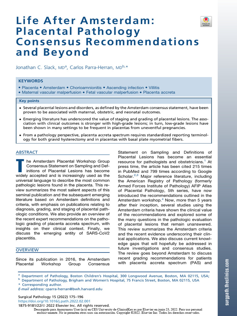 Life After Amsterdam Placental Pathology | PDF | Childbirth | Inflammation