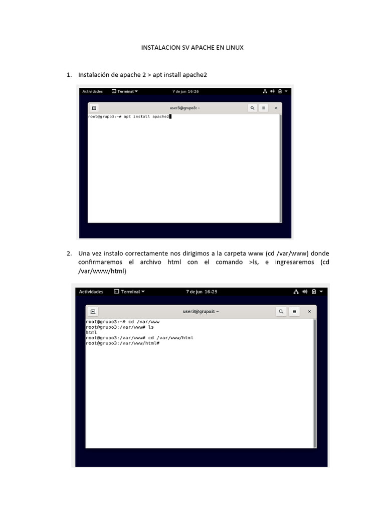 Instalación de Apache en Linux paso a paso | PDF | Informática