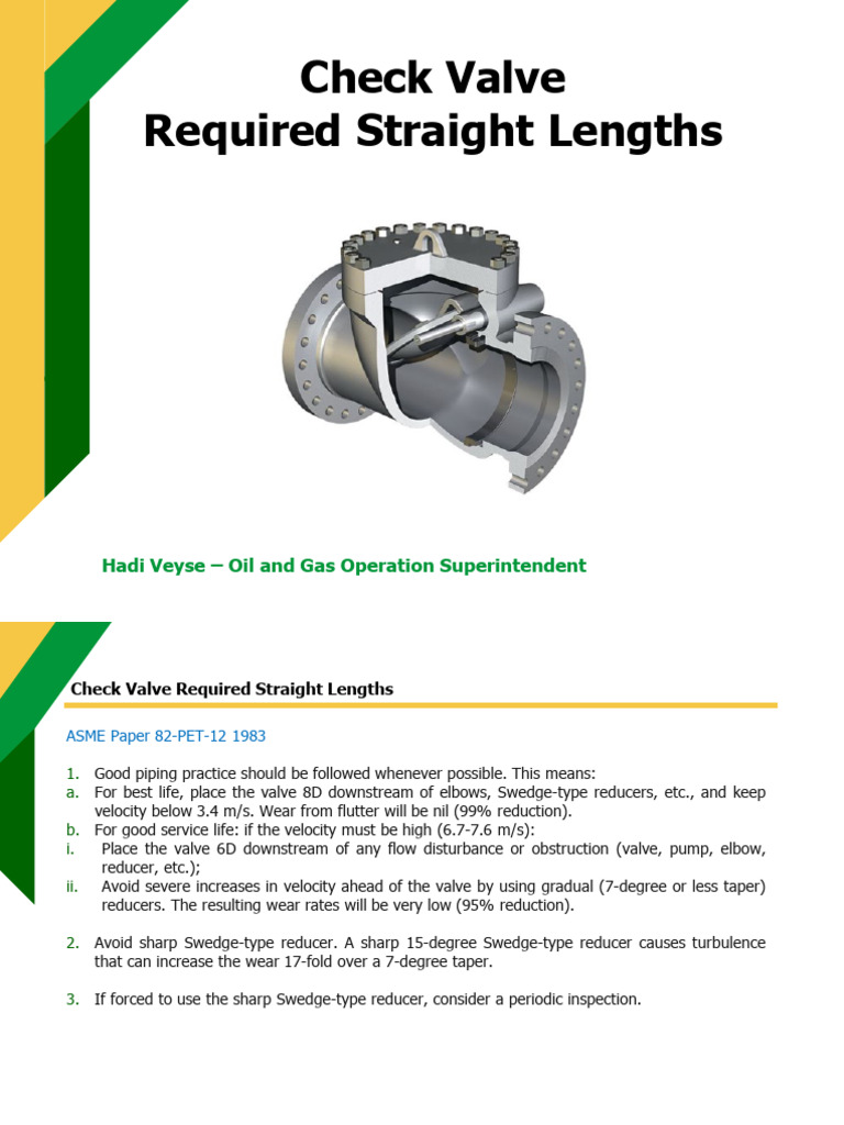 Check Valve Required Straight Lengths | Download Free PDF | Valve | Pump