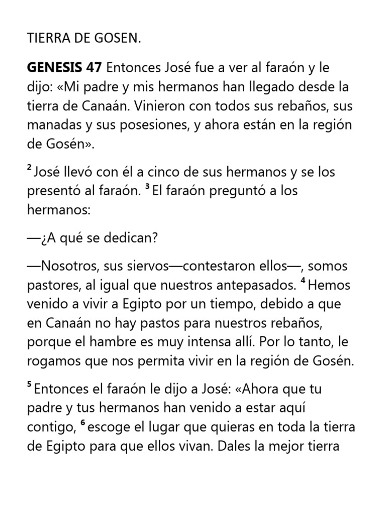 Entrar A La Tierra de Gosen | PDF | Jacob