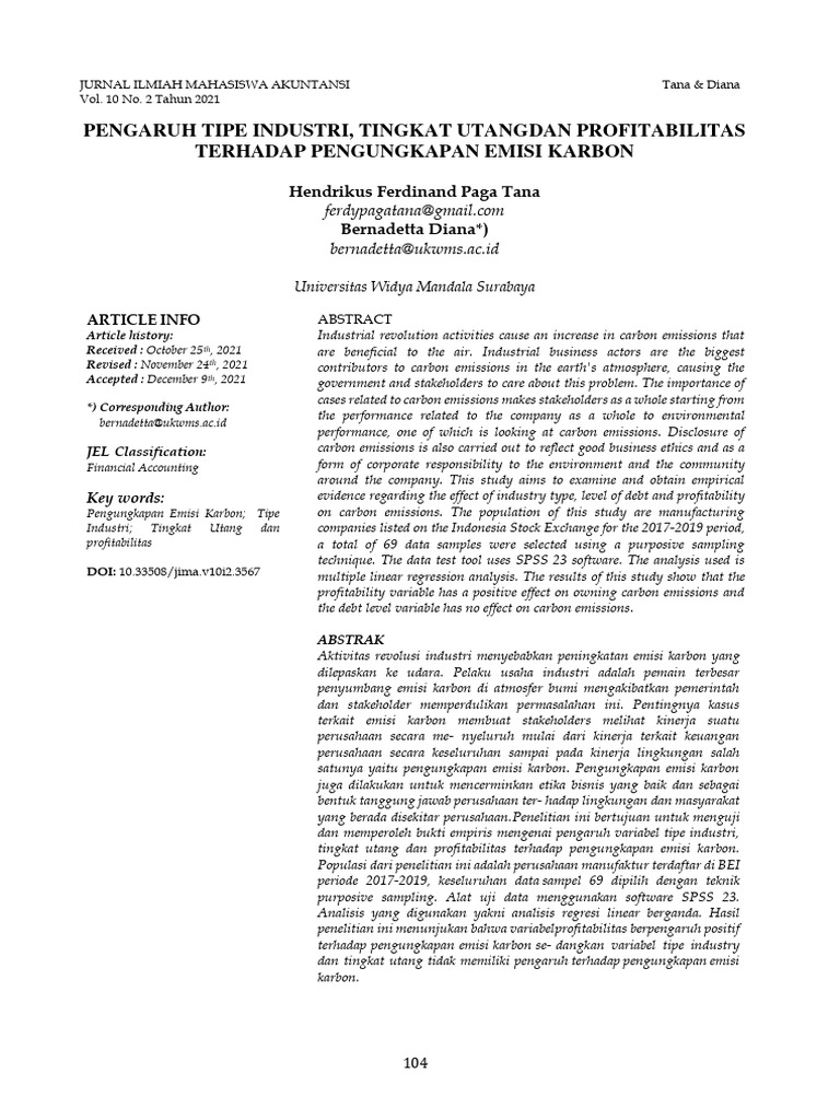 Pengaruh Tipe Industri, Tingkat Utangdan Profitabilitas | PDF | Technology & Engineering