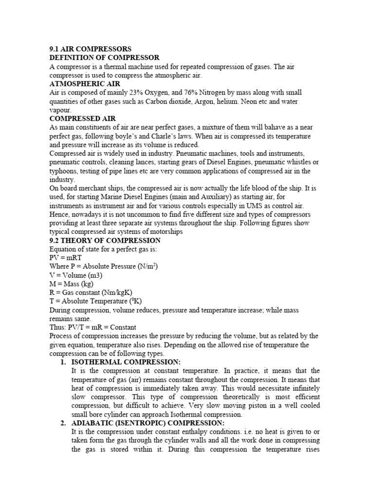 Air Compressor | PDF | Piston | Atmosphere Of Earth