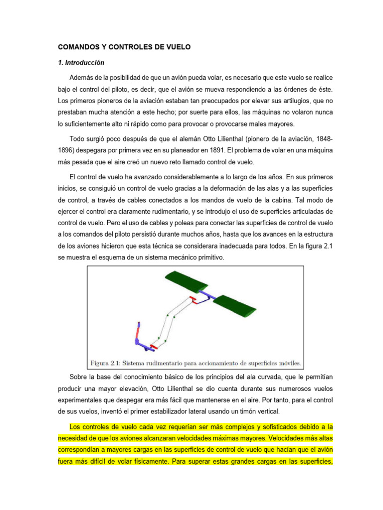 6B 01 Comandos y Controles de Vuelo | PDF | Avión | Superficies de ...