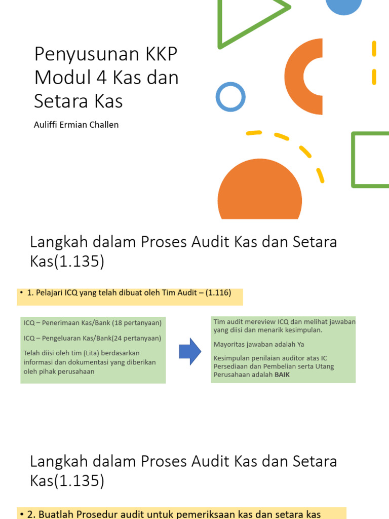 Pertemuan 6 Penyusunan KKP Modul 4 Kas Dan Setara Kas | PDF ...