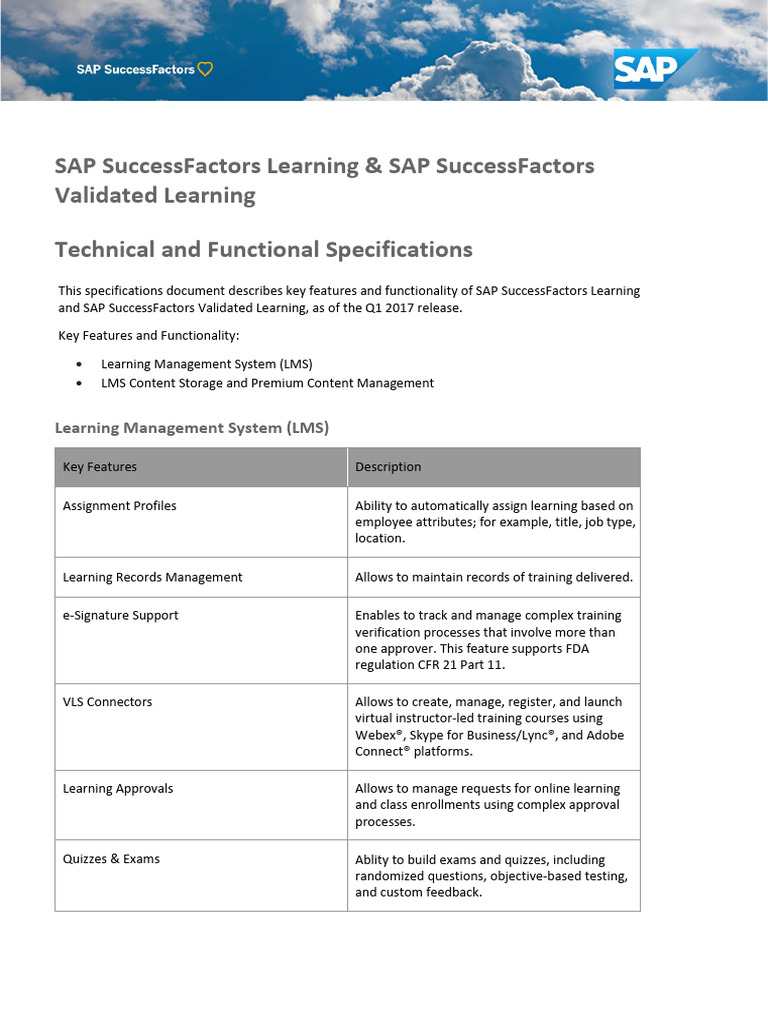 Sap Successfactors Learning Specification | Download Free PDF | Mobile ...