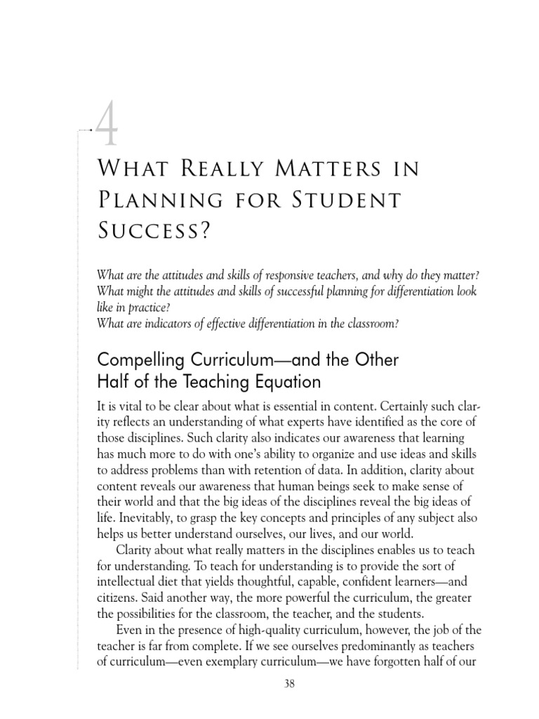 Chapter 4 Tomlinson | PDF | Differentiated Instruction | Curriculum