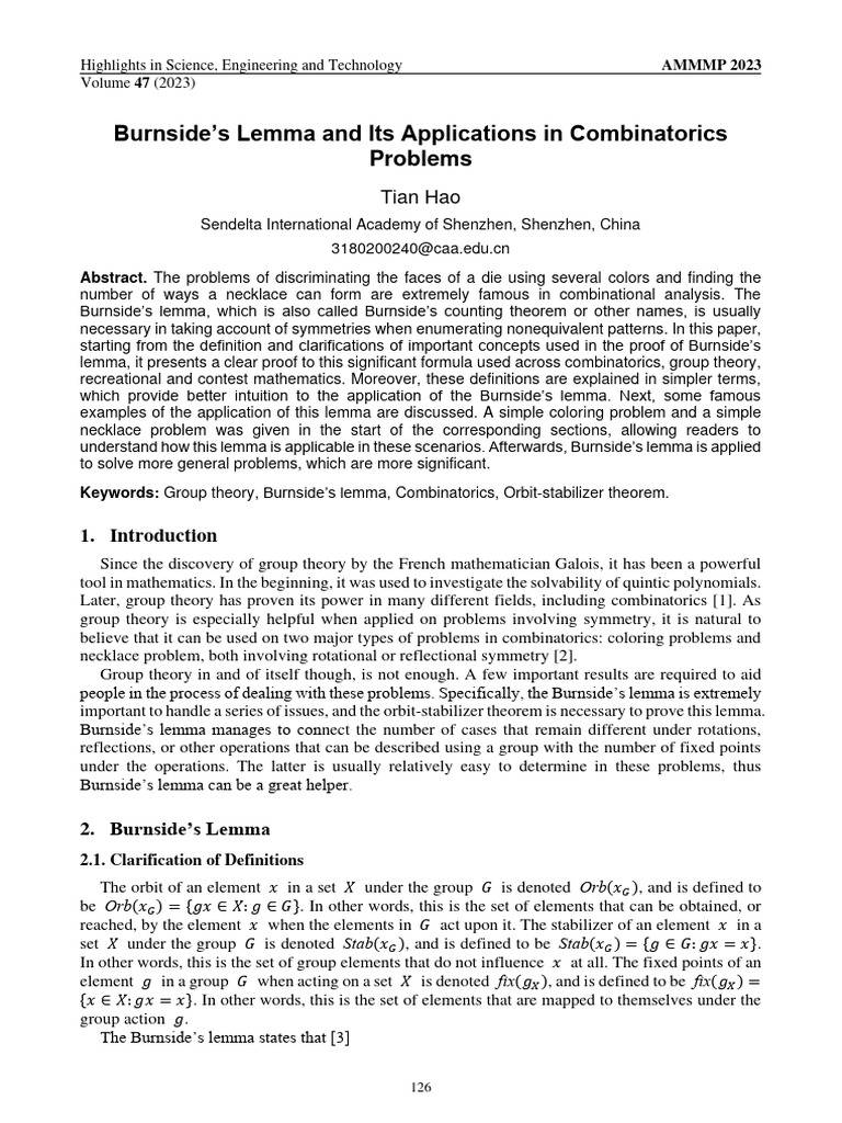 Ammmp2023 126 130 | PDF | Group (Mathematics) | Combinatorics