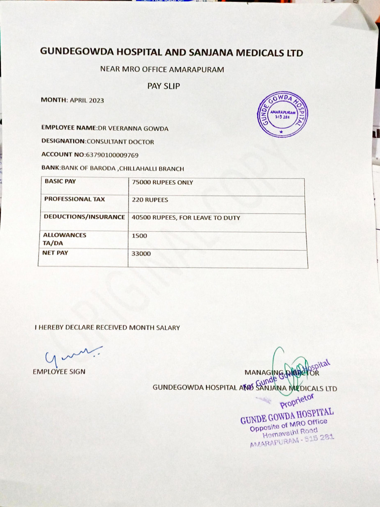 April Pay Slip | PDF