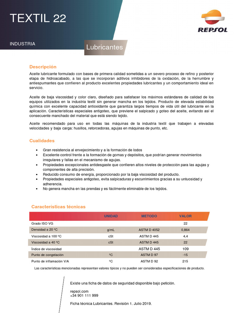 RP Textil 22 tcm13-189396 | PDF | Lubricante | Petróleo