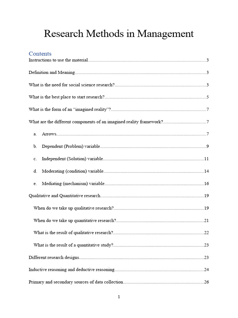 Research Methods in Management | PDF | Qualitative Research | Deductive ...