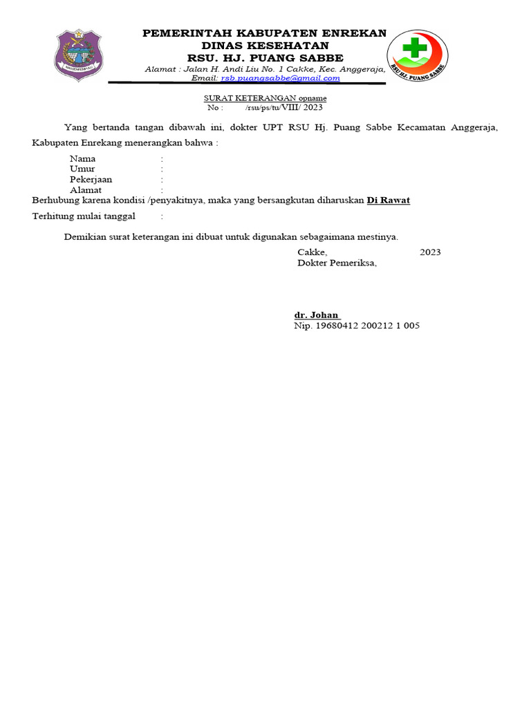 Keterangan Opname | PDF