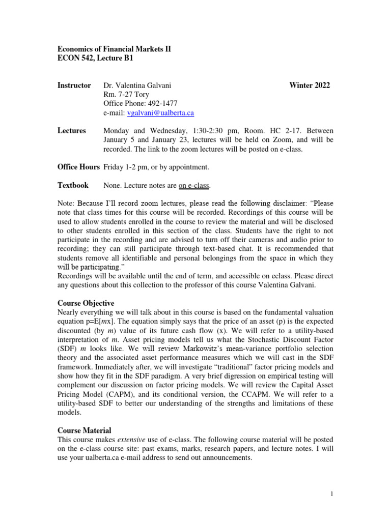 2022 Winter ECON 542 LECTURE B3 | PDF | Academic Dishonesty