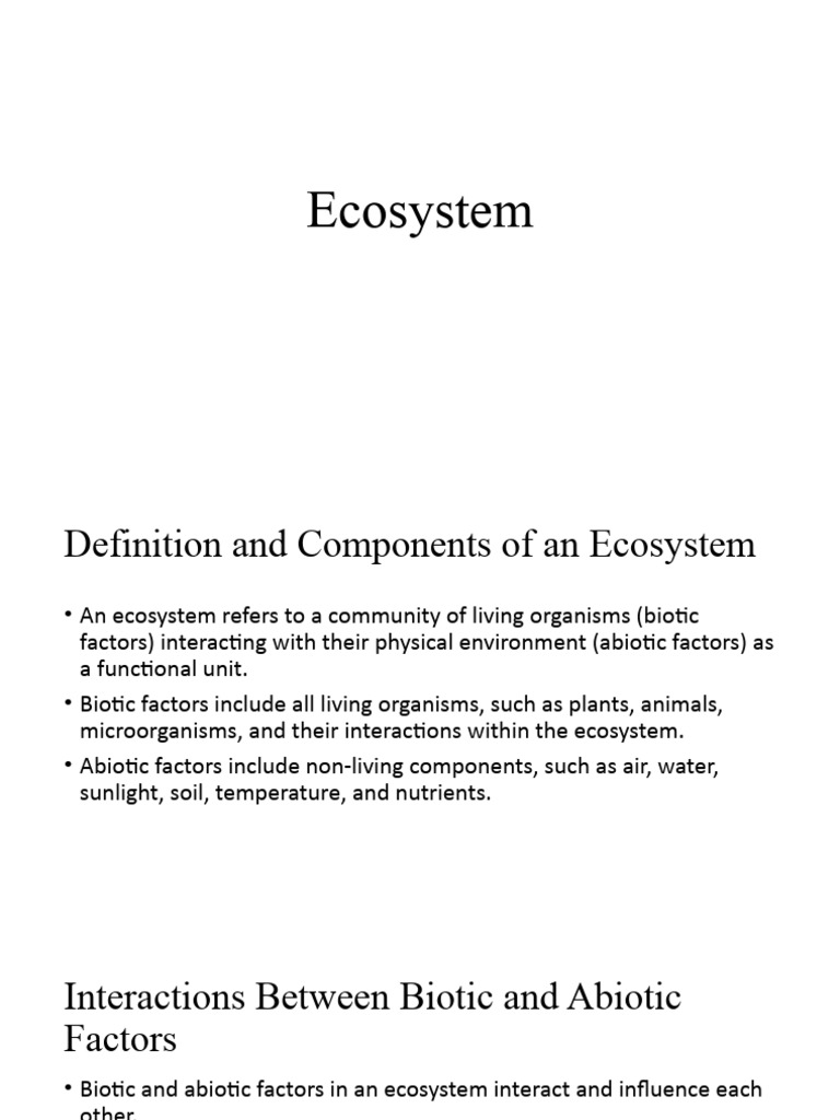 Ecosystem | PDF | Food Web | Ecosystem