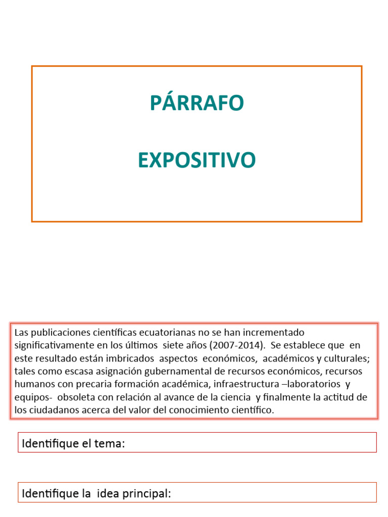 Párrafos Expositivo y Argumentativo | PDF | Naturaleza | Humano