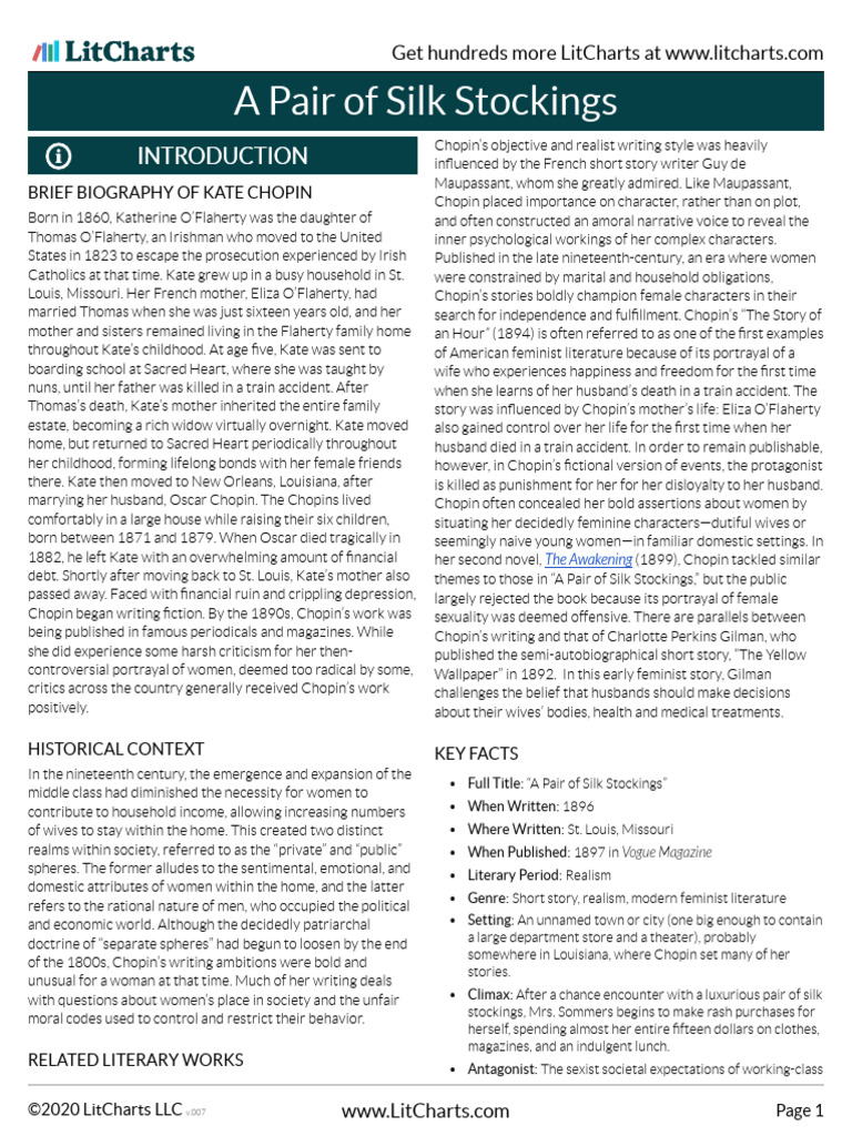 A Pair of Silk Stockings LitChart | PDF | Consumerism