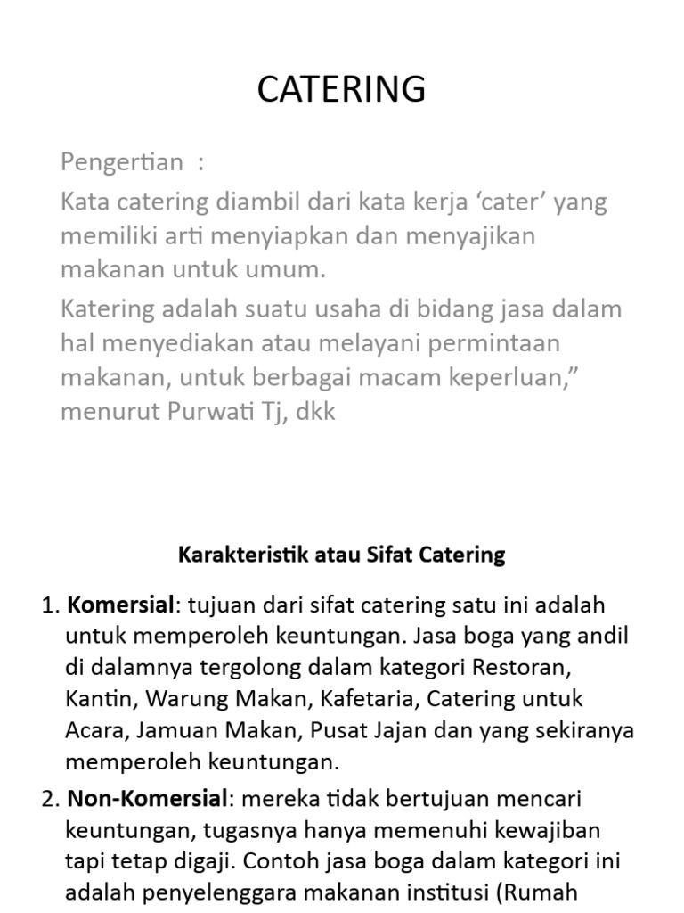 CATERING | PDF | Memasak, Makanan, & Anggur