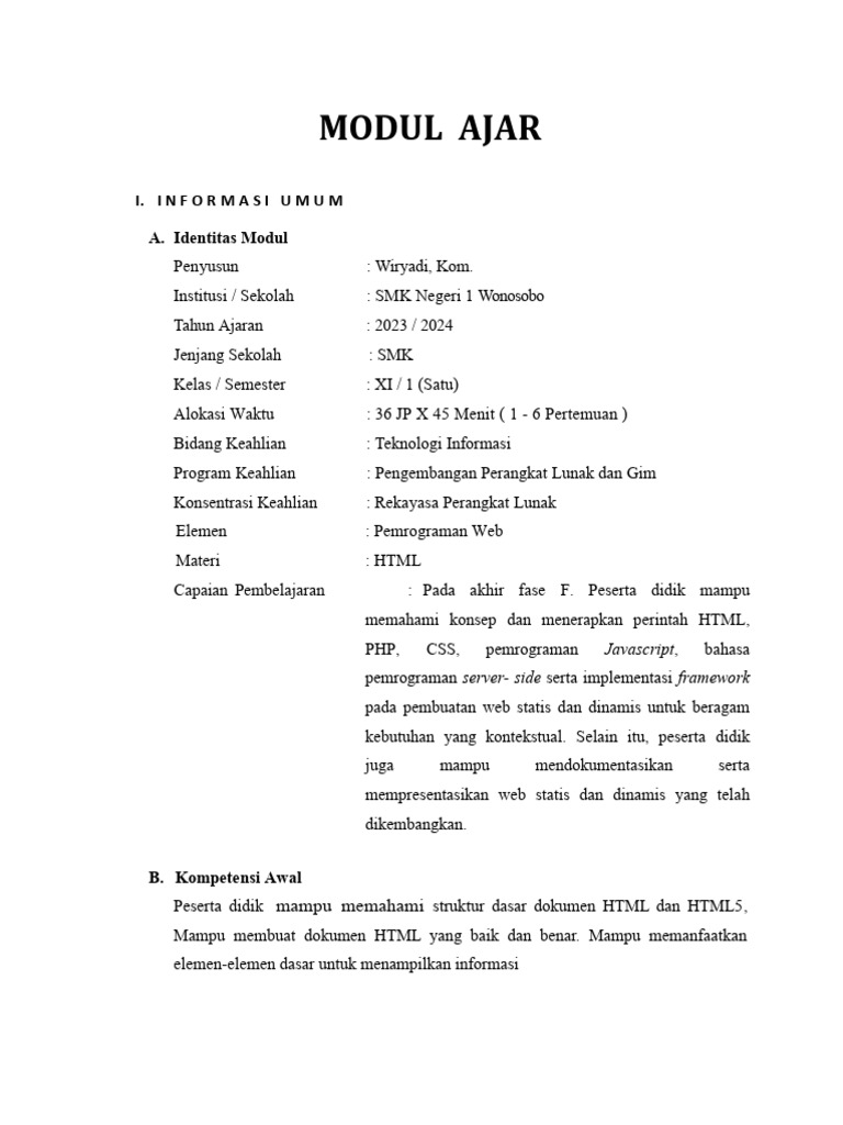 Modul Pemrograman Web | PDF