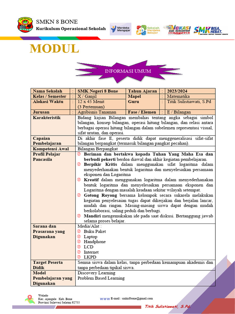 Modul 1 Eksponen - X | PDF