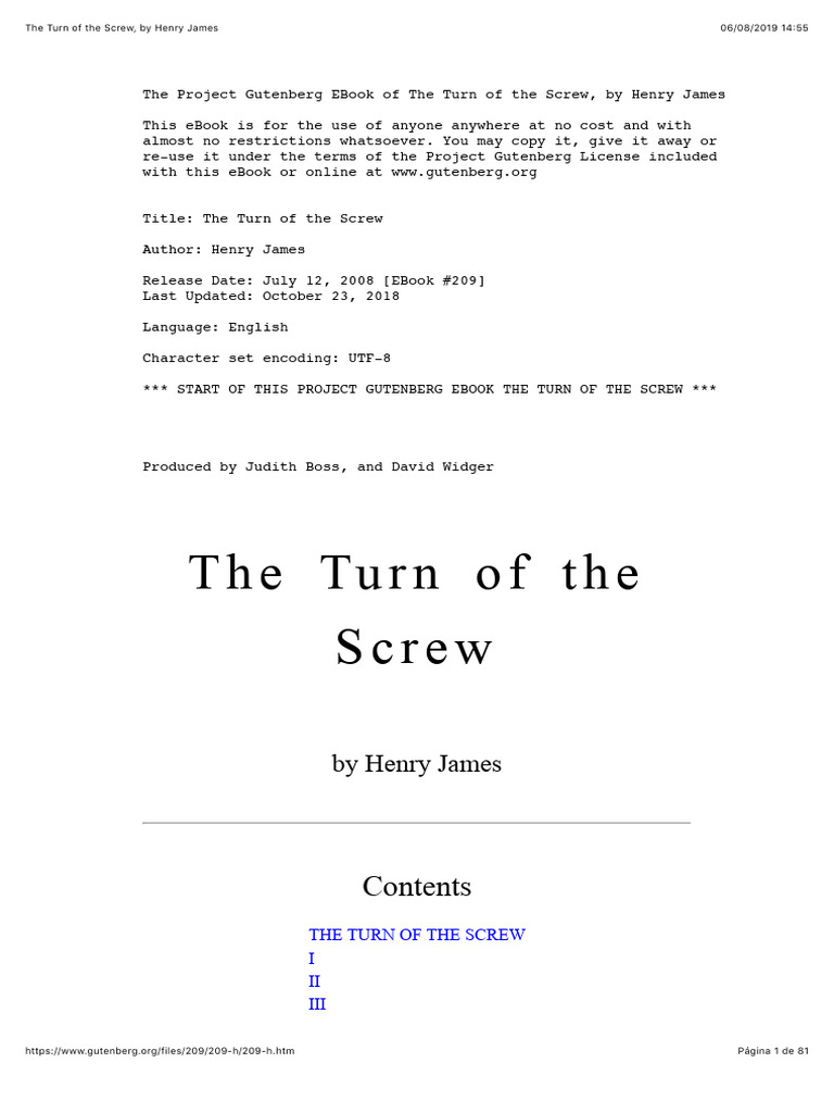 The Turn of The Screw, by Henry James | PDF | The Turn Of The Screw