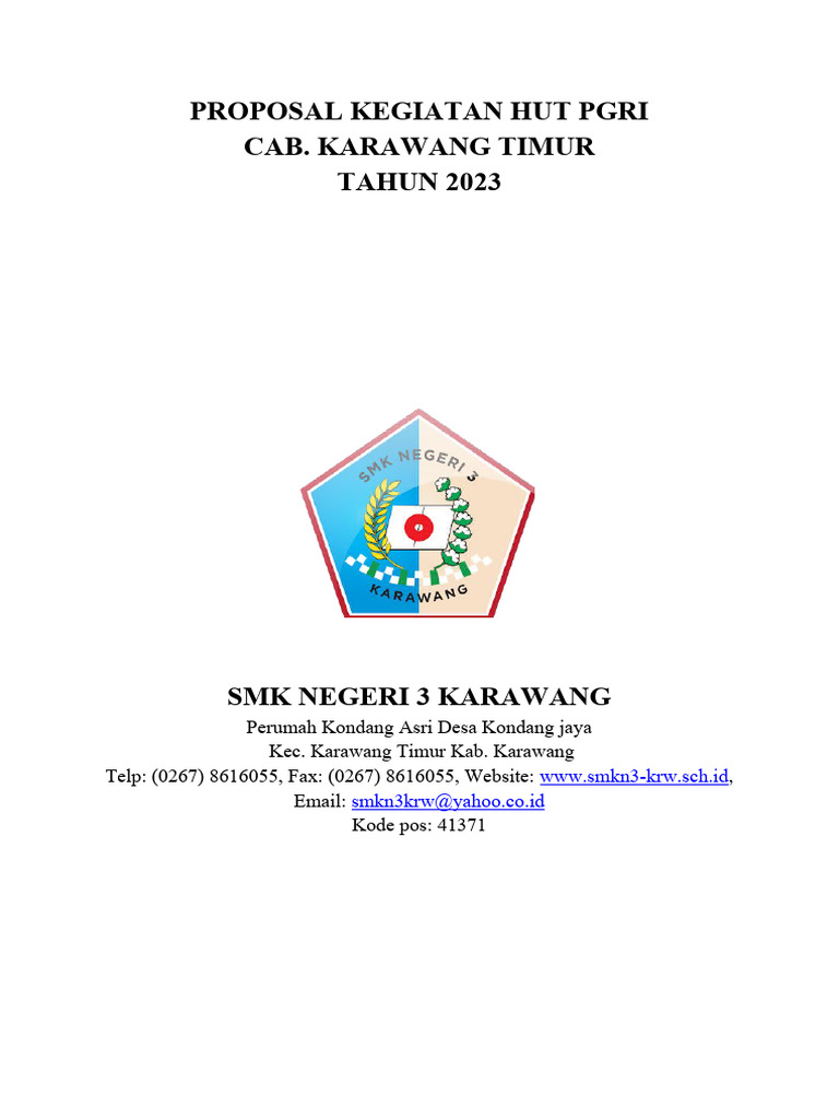 Proposal HUT PGRI Karawang 2023 | PDF | Agama & Spiritualitas