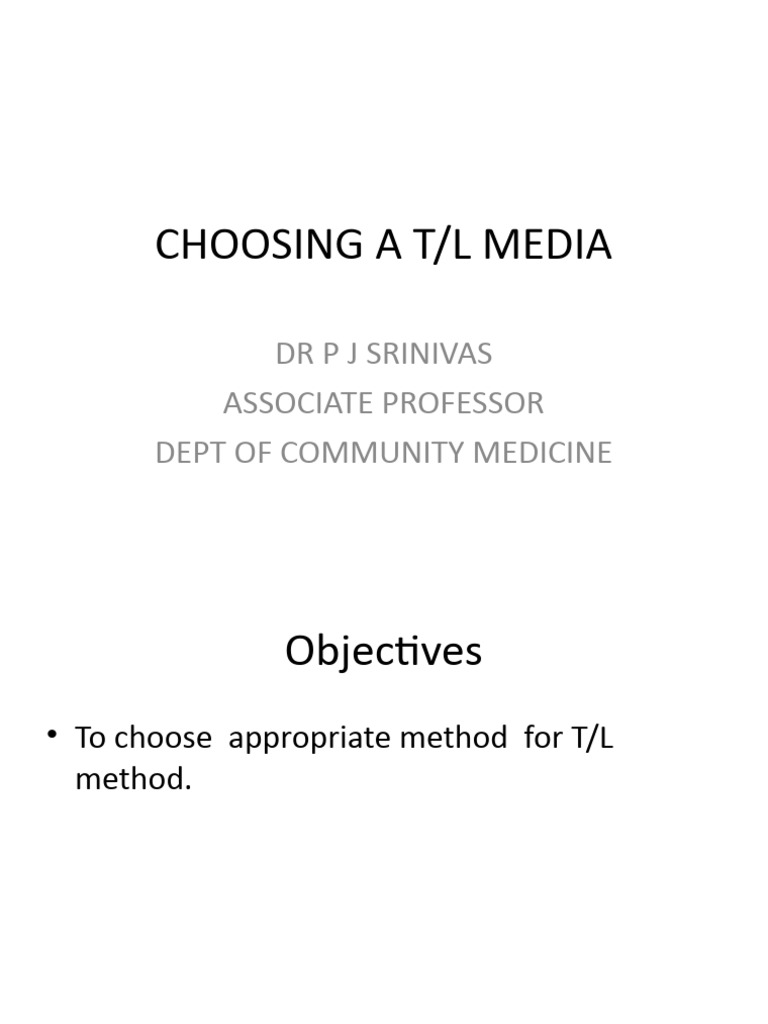 Choosing A TL Method | PDF | Lecture | Communication