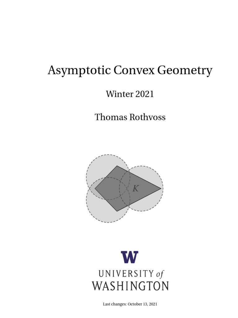AsymptoticConvexGeometry 13 OCT 2021 | PDF | Convex Set | Banach Space