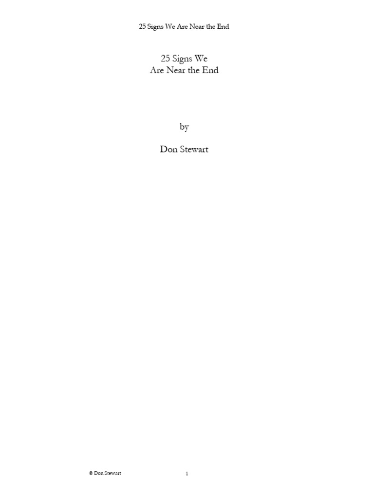 25 Signs We Are Near The End | PDF | Abraham | Jesus