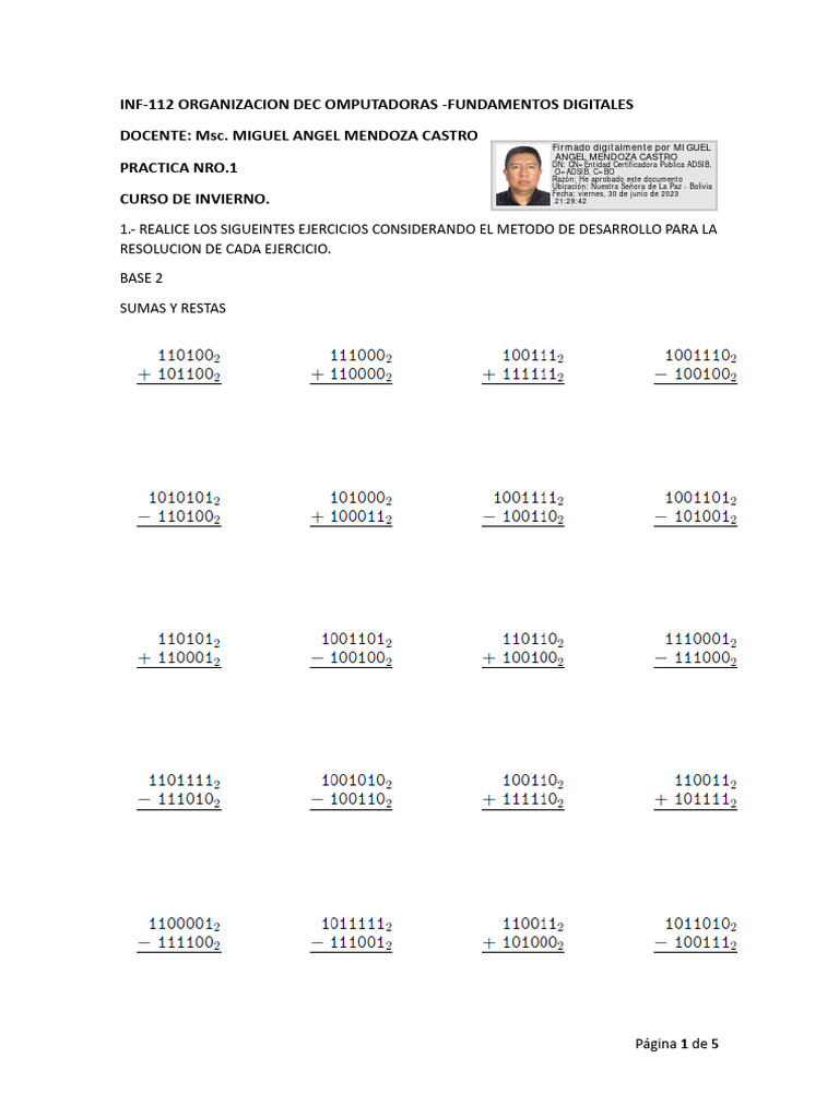 INF-112 Practica1 Firmado | PDF