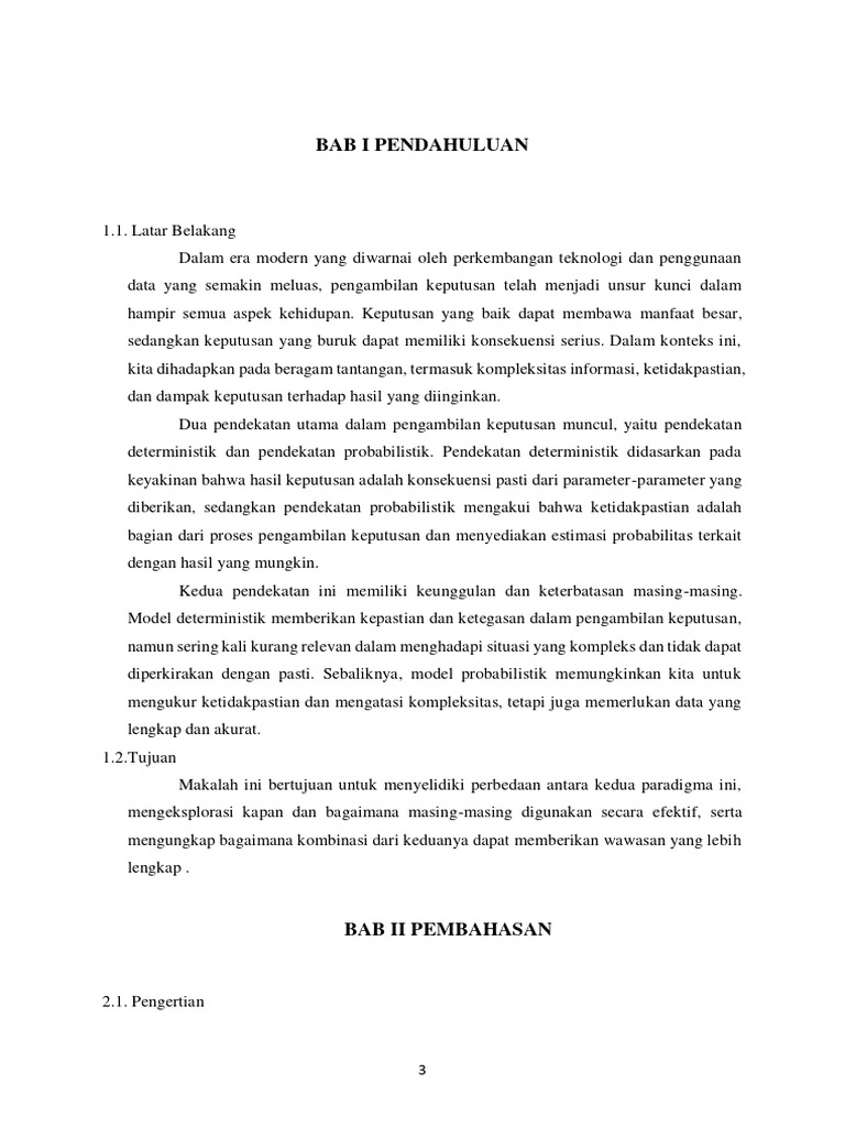 Perbandingan Model Deterministik dan Probabilistik | PDF