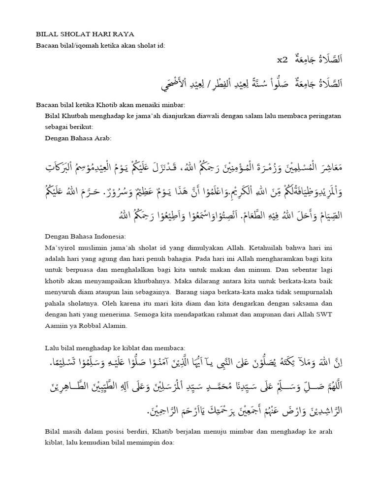 Bilal Idul Fitri | PDF