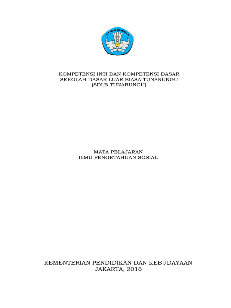 02 KI-KD IPS SDLB Tunarungu - PKLK - 140416 | PDF | Ilmu Sosial | Kesehatan Holistik