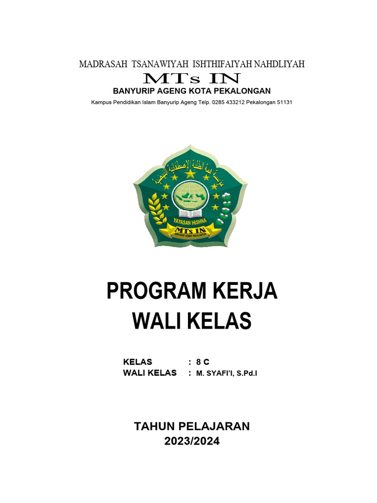 PROGRAM KERJA WALAS 8c | PDF