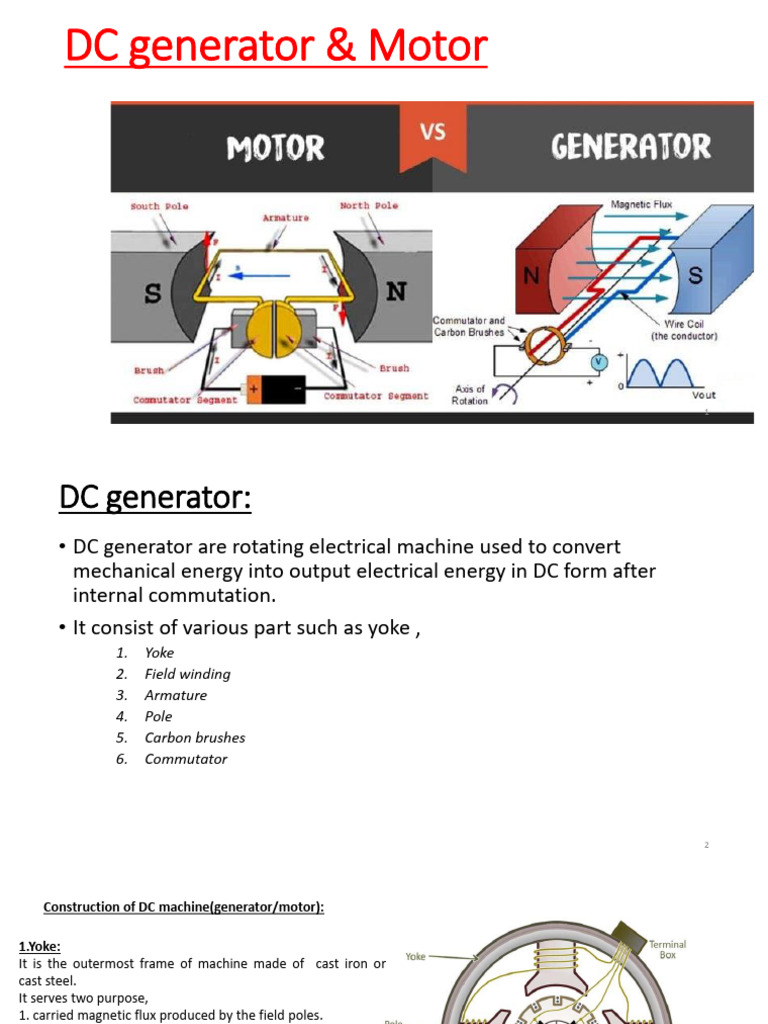 DC Motor and Generator Overview | PDF | Electric Motor | Electric Generator