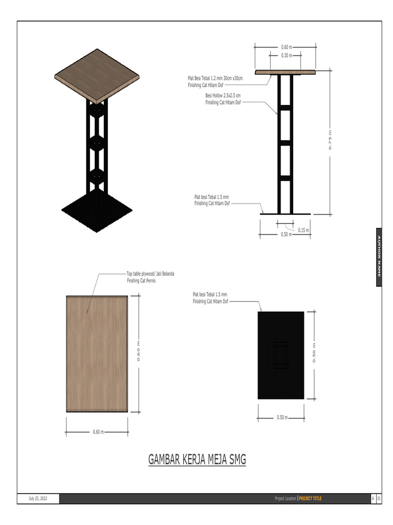 Gambar Kerja Meja | PDF