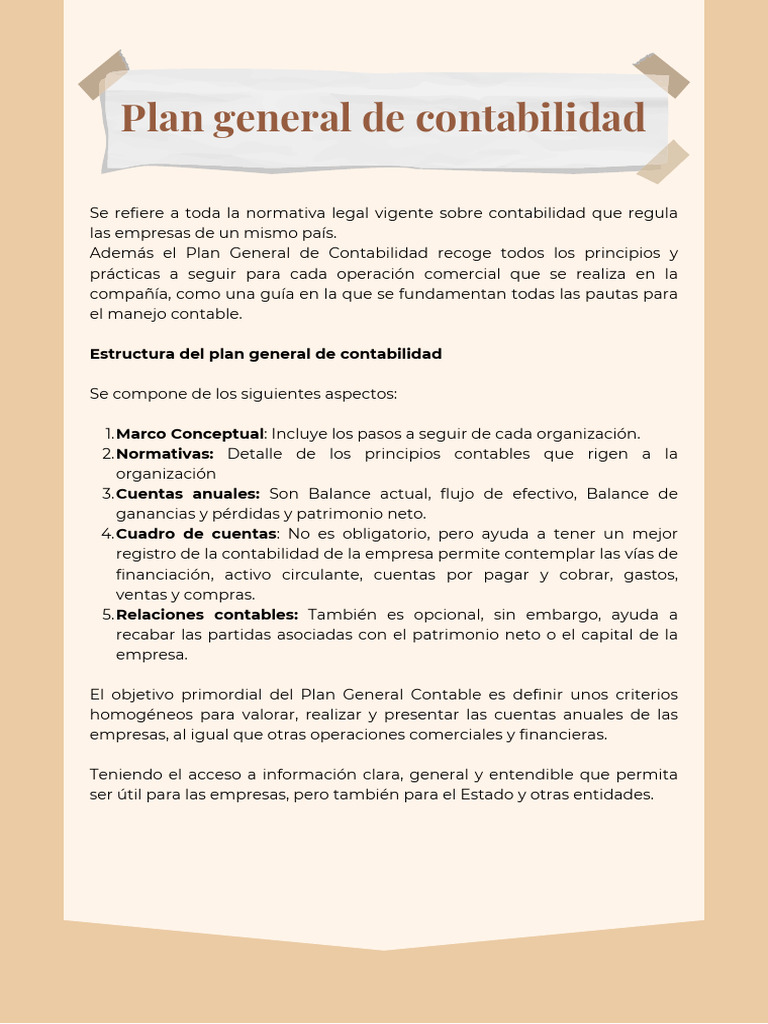 Plan General de Contabilidad | PDF | Contabilidad | Estado financiero