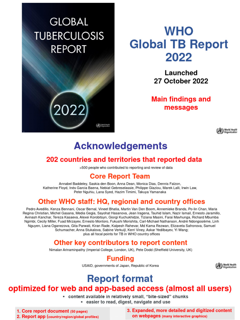 Globaltbreport2022 Slideset | PDF | Tuberculosis | Hiv/Aids