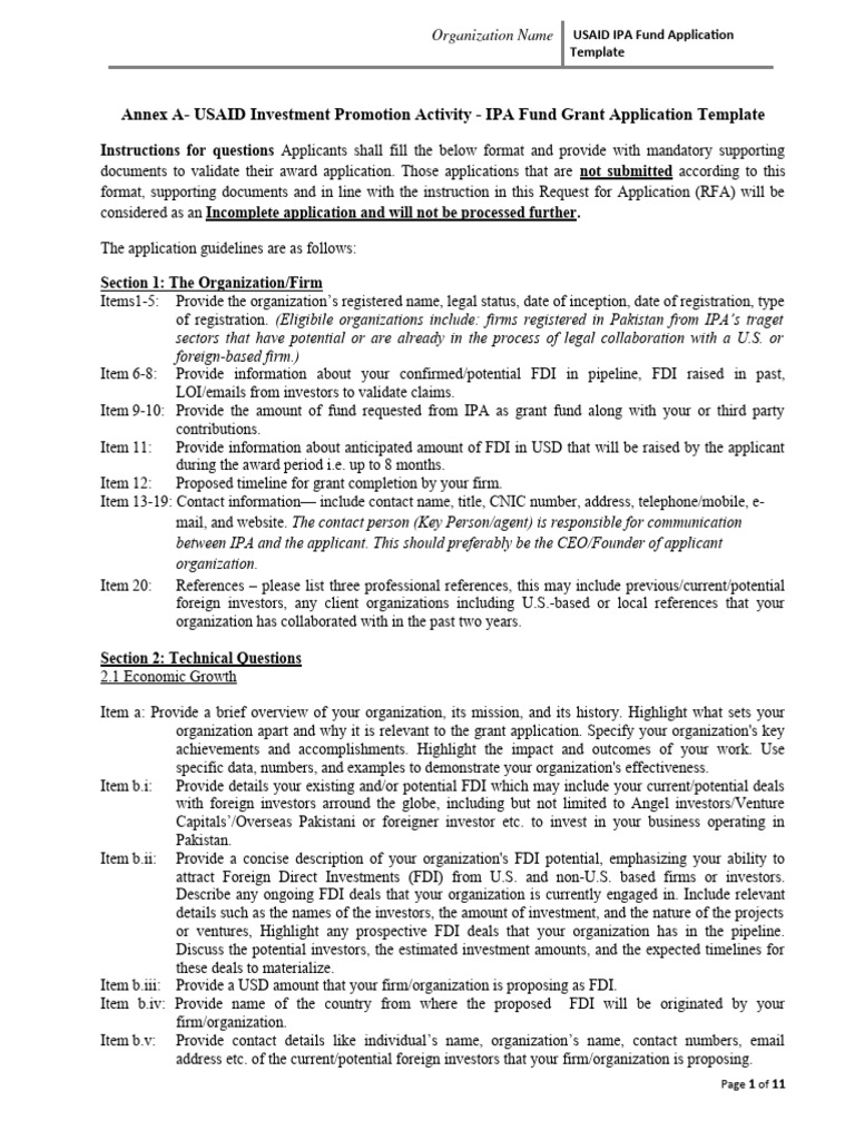 Annex A - IPA Fund Application Form 003 - Final Version | PDF | Foreign ...