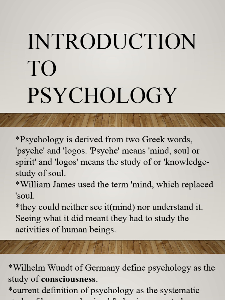 Chapter 1 Introduction To Psychology | PDF | Psychology | Mind